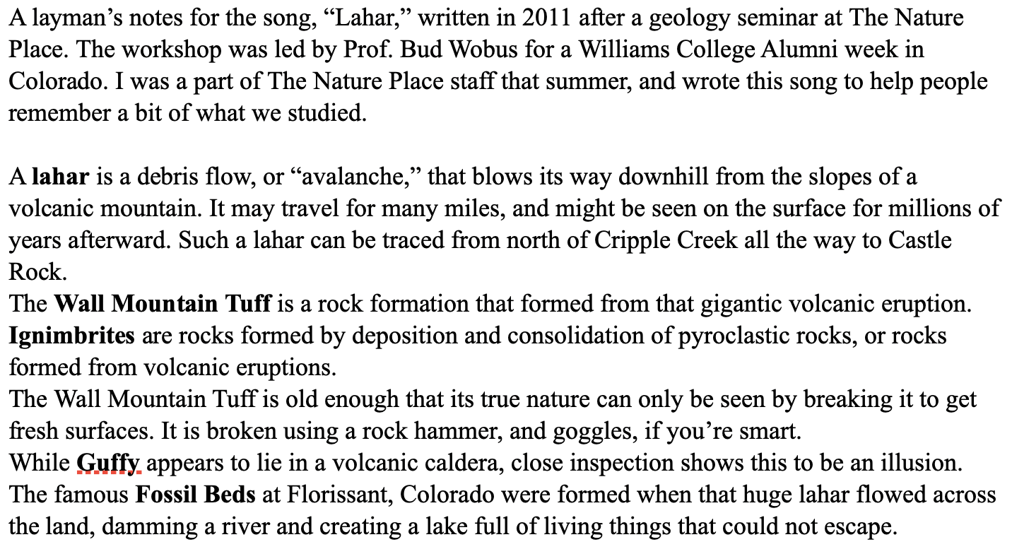 Geology in Song! – mountainbreakfast